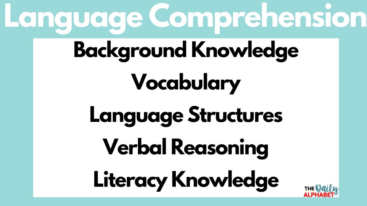 What is the Simple View of Reading? - The Daily Alphabet